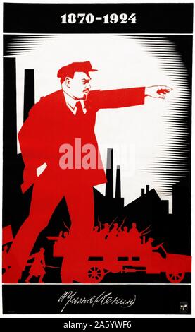 Russian Communist propaganda poster 'Lenin at the Tribune', 1920 Stock ...