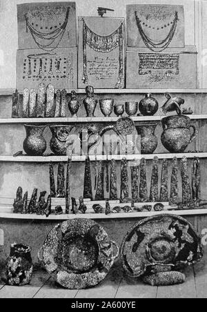 Priam's Treasure, a cache of gold and other artefacts discovered by ...