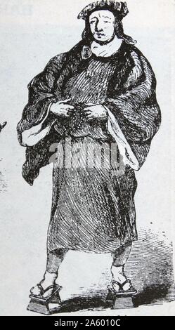 Woodcut of a Medieval friar Stock Photo - Alamy