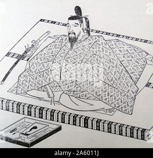 Illustration of Emperor Go-Daigo (1288-1339) 96th emperor of Japan ...
