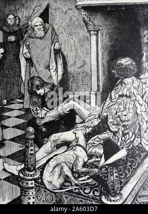 Scene from the 14th Century, illustrated manuscript the Breviari d'amor ...