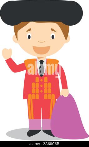 Bullfighter isolated. Matador cartoon. Bullfight vector illustration ...
