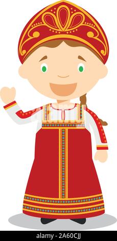 Happy russian people in traditional national costumes. Russia, Moscow ...