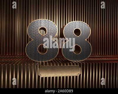 number 88 (number eighty-eight) perforated with small holes on the ...