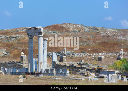 Agora of the Italians, Delos, UNESCO World Heritage Site, Cyclades ...