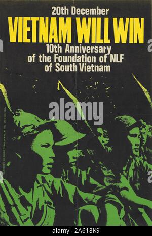 Vietnam: NLF (Viet Cong) soldier and flag at a prisoner exchange. Photo ...