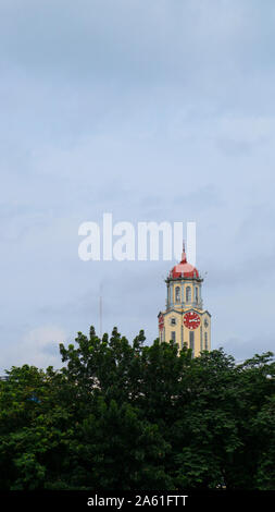 Clock tower of Manila City Hall in the historic center of Ermita ...