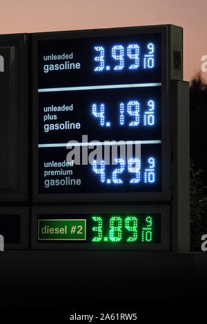 A sign displays gas prices at a station in Ashland, Va., Tuesday, March ...