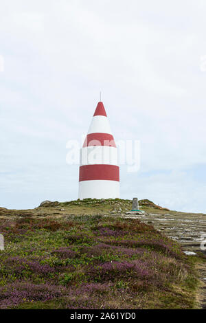 The red and white striped daymark on St Martin's, Isles of Scilly Stock ...