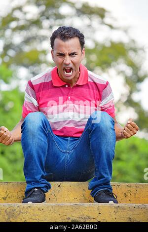 Diverse Male And Anxiety Stock Photo - Alamy