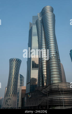 The iconic Tornado tower and other modern skyscraper offices in Doha ...