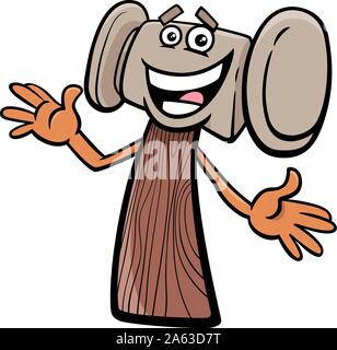 Cartoon smiling funny hammer tool character isolated on white colored ...