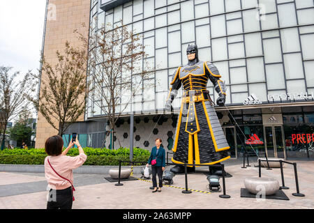 Shanghai, CHINA-An eight-meter-tall statue of Batman Imperial Palace ...