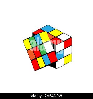 Isometric Rubiks cube vector on the grayscale background Stock Vector Image & Art - Alamy