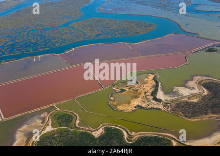 Salt evaporation pond, Odiel marshes Biosphere Reserve. Huelva province ...