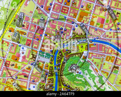 Touristic map of the city center, Ljubljana, Slovenia Stock Photo - Alamy
