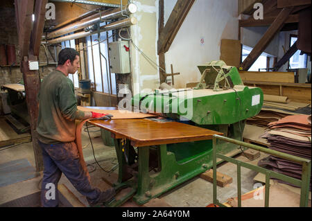 Bellac (central western France). Tannerie Gal, tannery specializing in ...