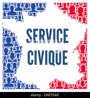 Civic service in France symbol icon called service civique in French ...