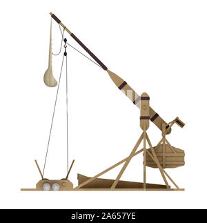 Model of wooden catapult Stock Photo - Alamy
