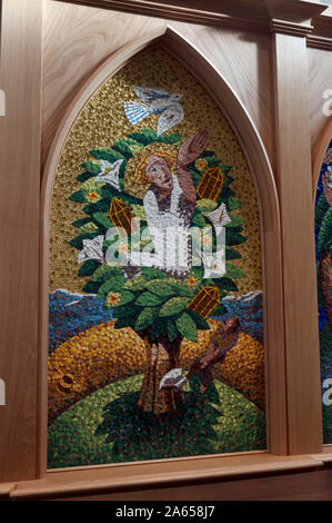 Reredos mosaic by Nicholas Mynheer, St. Kenelm`s Church, Enstone ...