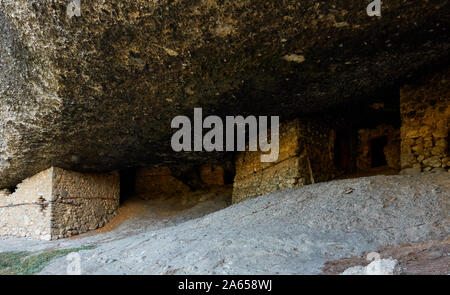 Abodes of ancient orthodox hermits in cave near Kastraki village in ...