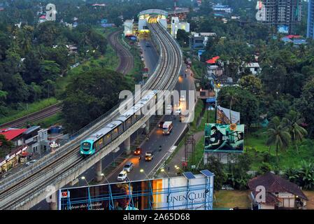 Kochi Metro railway line in Cochin, Kochi, Kerala, India, Asia Stock ...
