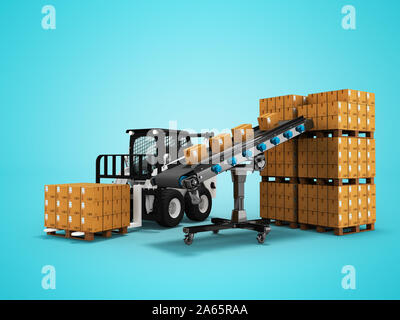 cargo pallets on loading machine while loading aircraft Stock Photo - Alamy