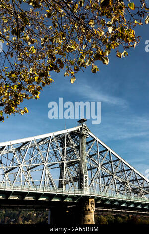 View over the Elbe river to the Loschwitzer Elbe Bridge Blue Wonder ...