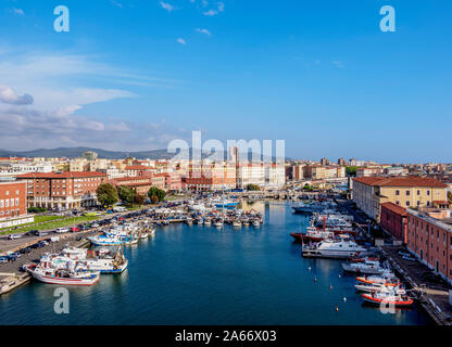 Elevated view of the Darsena ("Dock") water basin in the Porta Ticinese ...