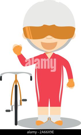 Sports vector illustrations: Cycling Track male and female cartoon ...