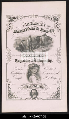 Western bank note & eng. co. steel plate engraving & lithography Stock ...