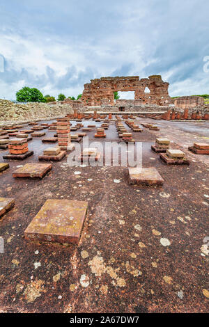 The Hypocaust system and remains of the Basilica wall of the Roman ...