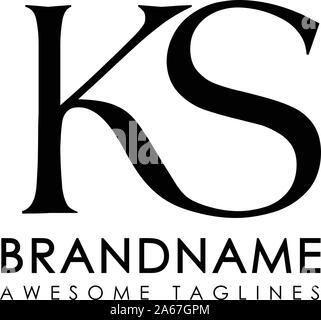 KS Letter Logo Design with Serif Typography Font and Elegant Modern ...
