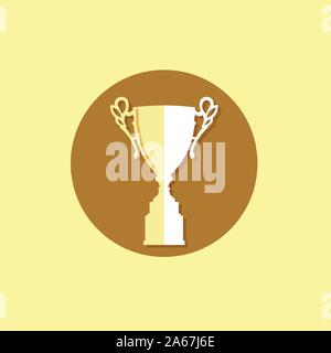 trophy symbol Flat modern web design with long shadow and space for ...