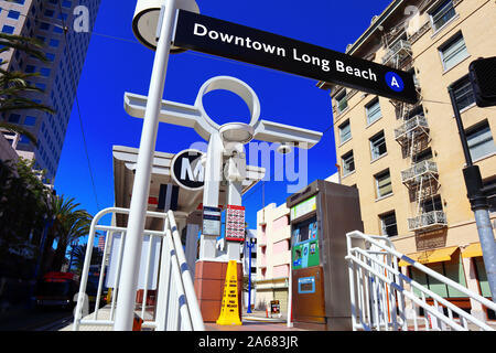 Downtown Long Beach Metro Station, Blue Line Metro Rail from Los ...