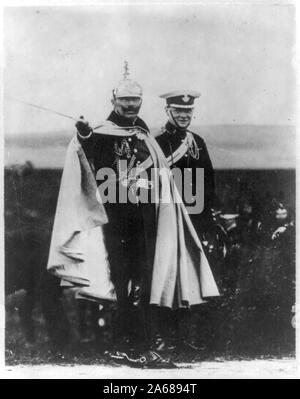 Winston Churchill with Kaiser Wilhelm at German Army maneouvers. Both ...