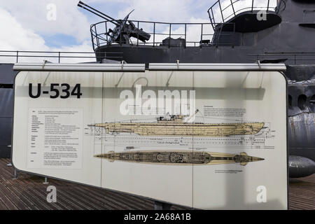 U-534 Second World War German submarine in Birkenhead, Liverpool Stock ...