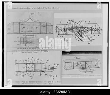 Wright brothers aeroplane - patented plans, 1908 Stock Photo - Alamy