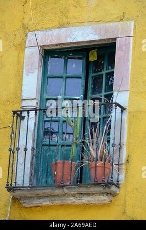 Windows in Guanajuato a small Spanish colonial town in the Central ...