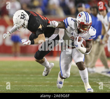 SMU running back Ke'Mon Freeman (13) scores against TCU linebacker ...