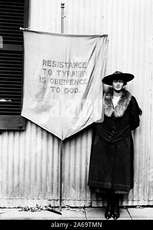 Woman Suffrage Banners - Woman Suffrage Movement ca. 1917 Stock Photo ...