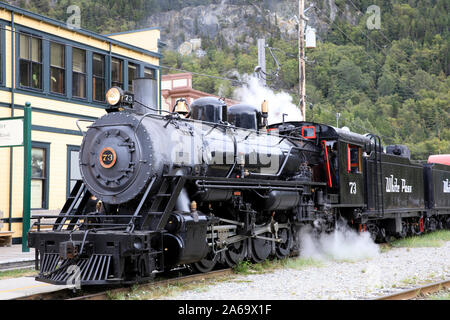Old steam locomotive in Skagway Alaska Stock Photo: 14539428 - Alamy
