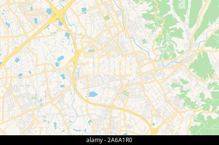 Vector map of Taoyuan, Taiwan. Urban city in Taiwan, Asia. road map ...
