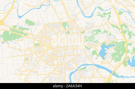 Vector map of Chiayi, Taiwan. Urban city in Taiwan, Asia. road map ...