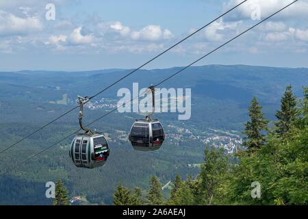 Cable car at the Großer Arber, Bavarian Forest, Bavaria, Germany Stock ...