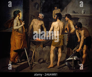 Diego Velázquez, Apollo in the Forge of Vulcan, Baroque painting, 1630 Stock Photo - Alamy