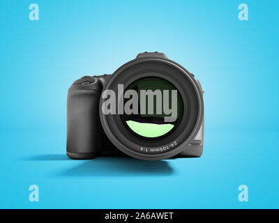 New professional zoom camera front view 3d render on white background ...