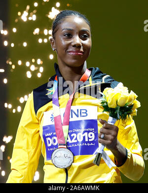 Shanieka Ricketts in the triple jump at the Doha 2019 World Athletics ...