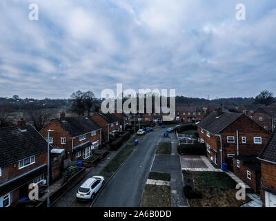 Aerial view of the poverty stricken area of Tunstall and Chell Heath in ...