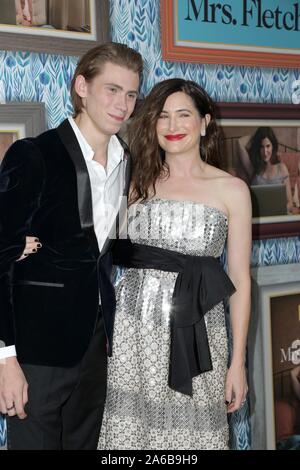 Owen Teague and Kathryn Hahn at the 'Mrs. Fletcher' TV show premiere ...